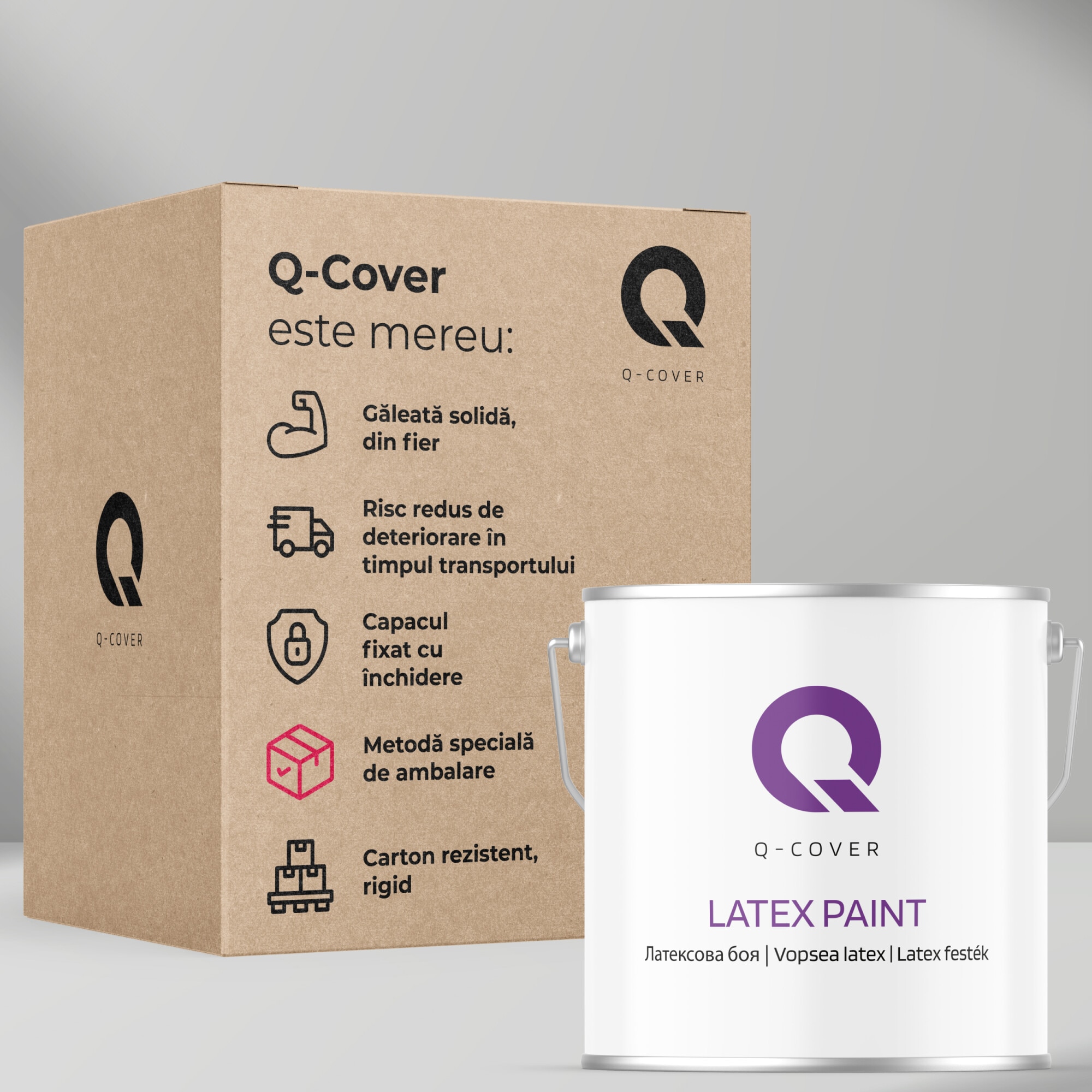 Vopsea latex, Q-Cover, Bej deschis H4164, pentru interior, pe baza de ...