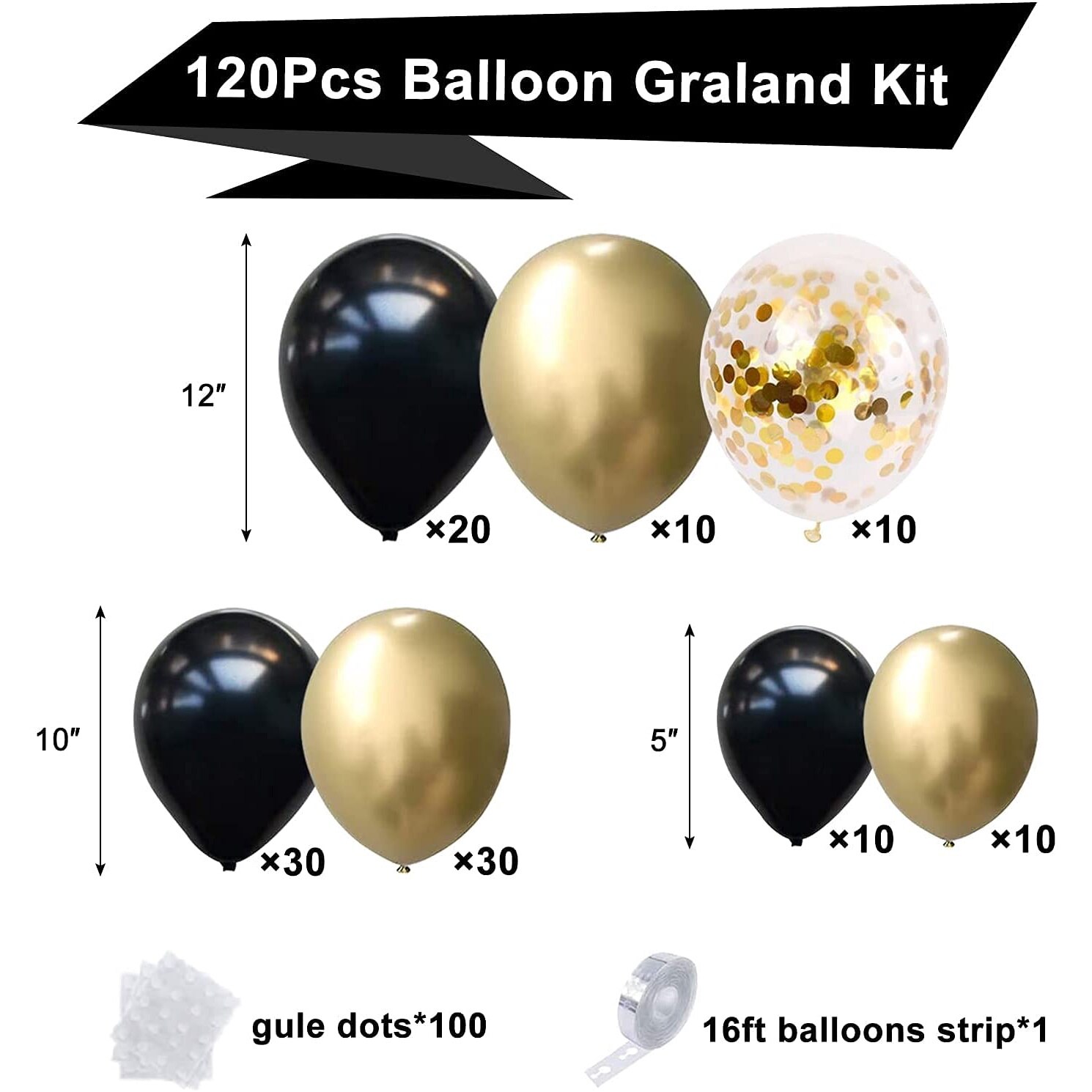 Set de 120 baloane din latex, VIVALDI, model pentru arcada, baloane ...