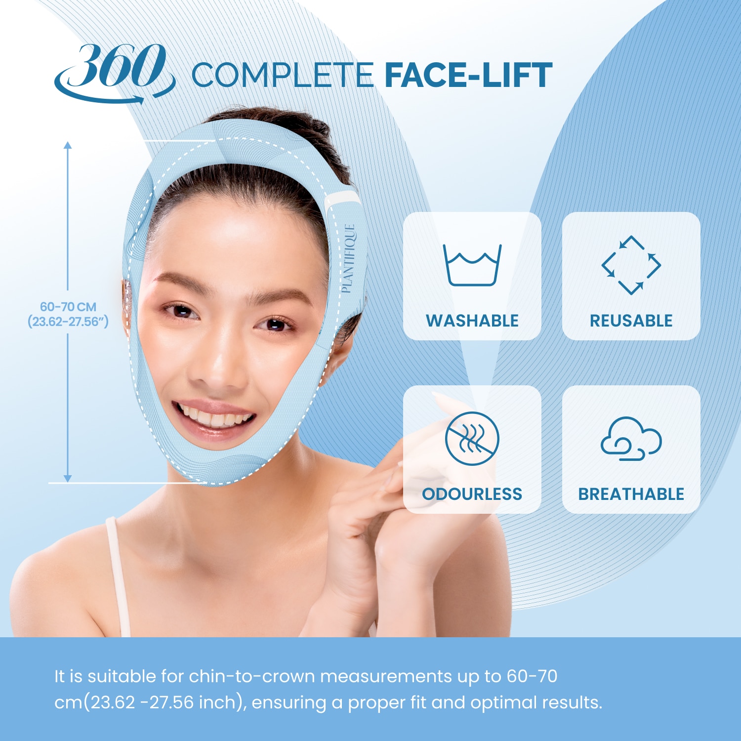 Masca V-Line Lifting Facial din Material Ice Silk pentru Femei si ...