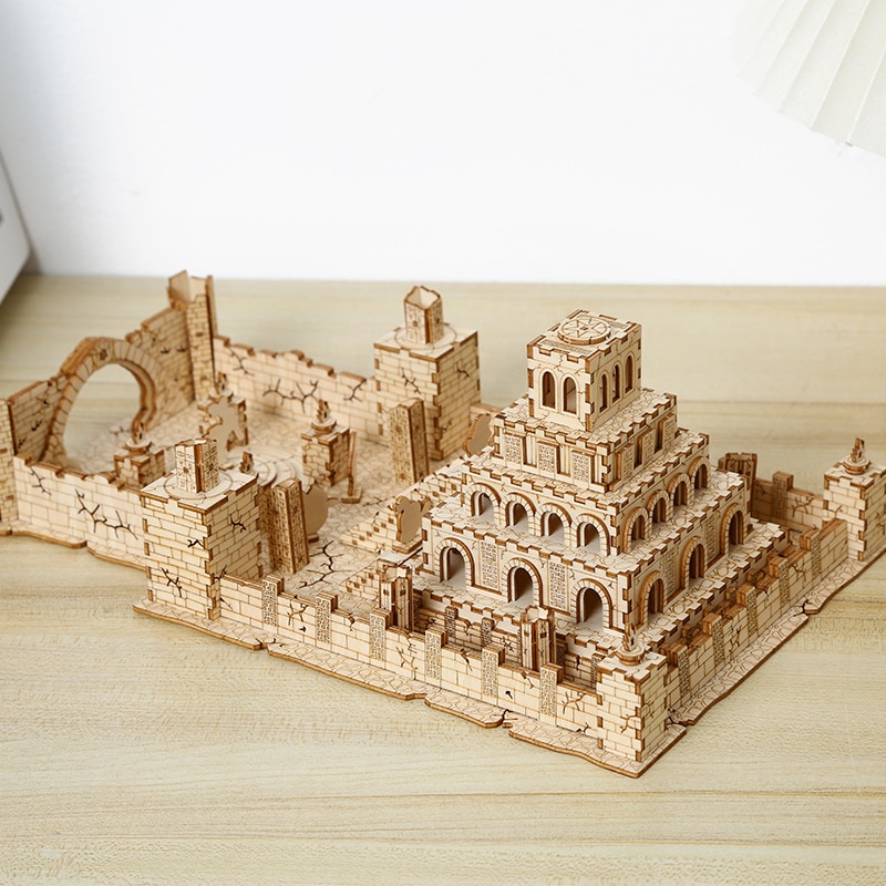 Puzzle din lemn 3D, potrivit pentru copii si adulti, Model ruine - eMAG.ro