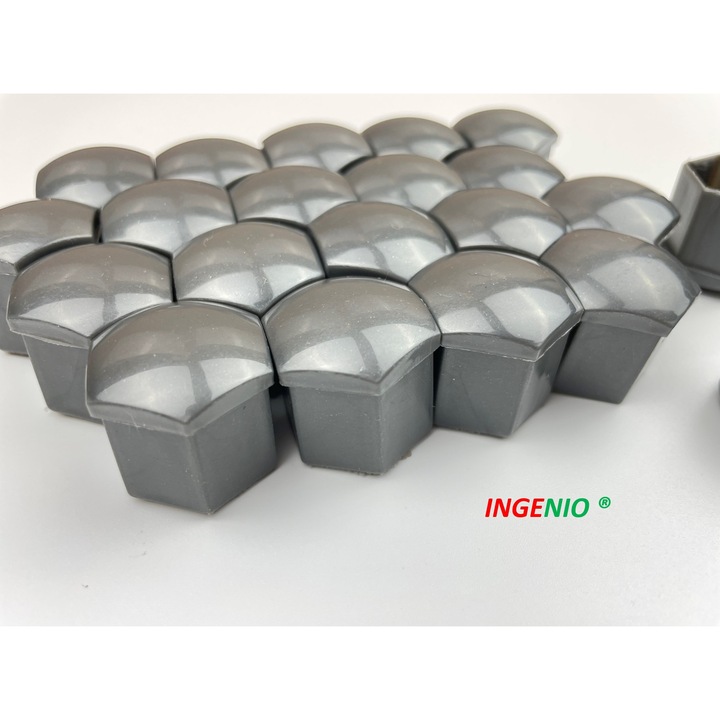 Set 20 Capacele Universale din ABS pentru Prezoane 17mm GRI cu Cheie ...