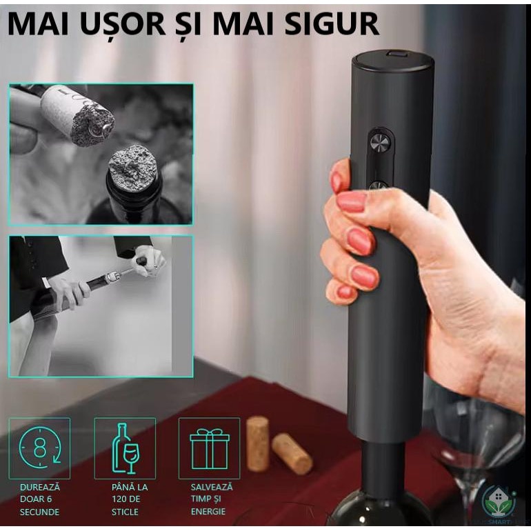Desfacator de sticle de vin electric, tirbuson electric automat, pe ...