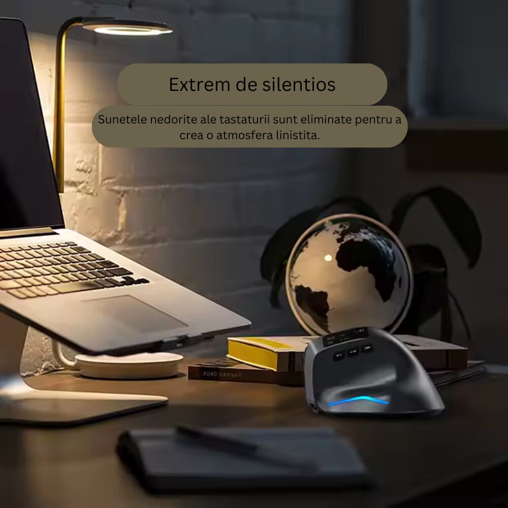 Mouse Wireless Vertical Silentios 3200DPI, Ergonomic, Dual-Mode ...