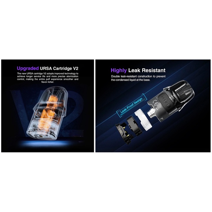 Cartus de rezerva Tigara Electronica Lost Vape Ursa V2, 1.0 Ohm, 2.5ml ...