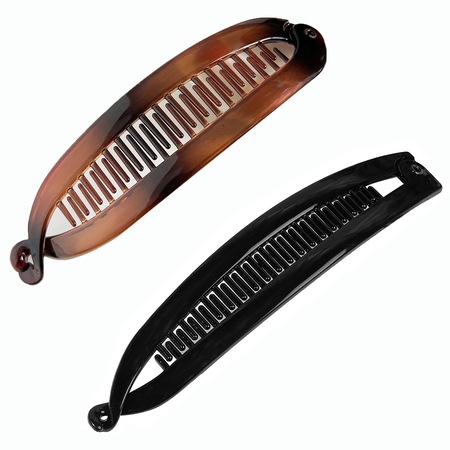 Set 2 Clipsuri pentru Par, 15x6cm, Negru/Maro - eMAG.ro
