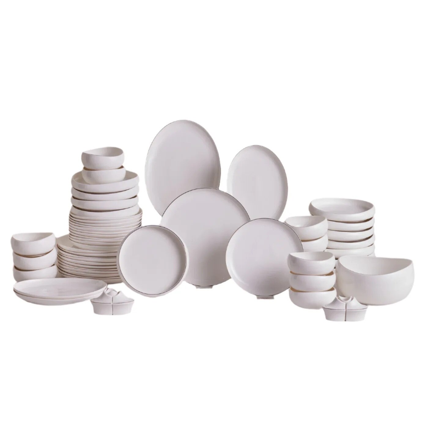 Set de vesela Karaca Streamline New Hole, 59 piese New Generation Bone ...