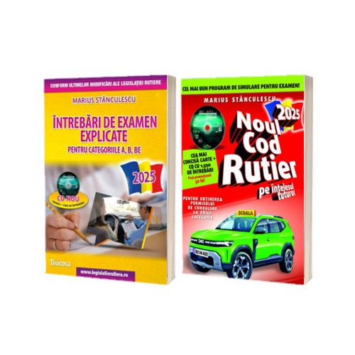 Pachet legislatie pentru permisul auto, 2025. Noul cod rutier 2025 si Intrebari de examen ...