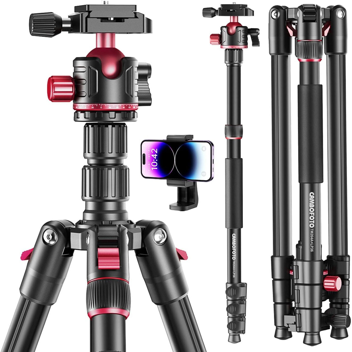 Trepied Foto Telescopic Profesional Xenomo® MAX PRO, 188 cm, Pentru ...