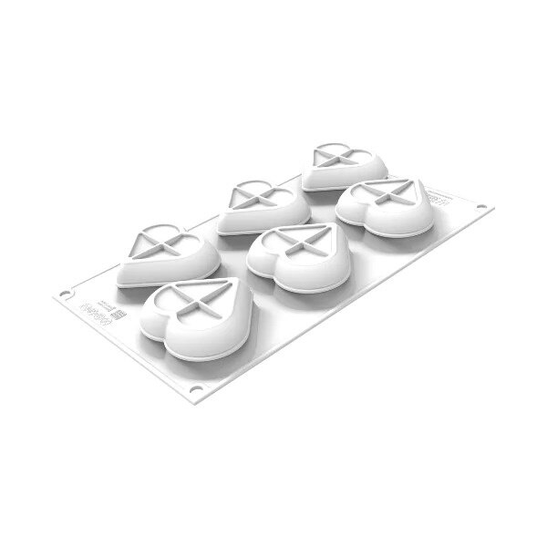 Forma din silicon monoportii inimi, Heartix85, 6 cavitati, 78x70x30h mm ...