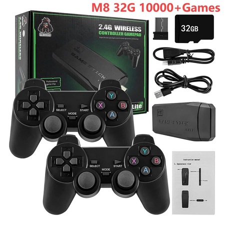 Consola de jocuri M8/M8 PLUS 4K HD, 20000+ jocuri retro, wireless, 2.4G ...