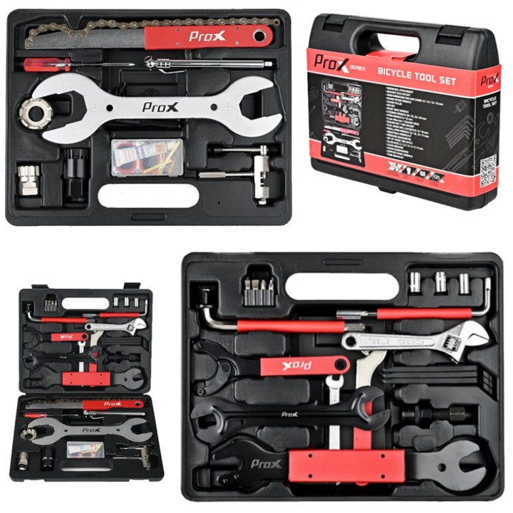 Set unelte pentru biciclete, ProX, 26 elemente, cutie, diverse chei ...