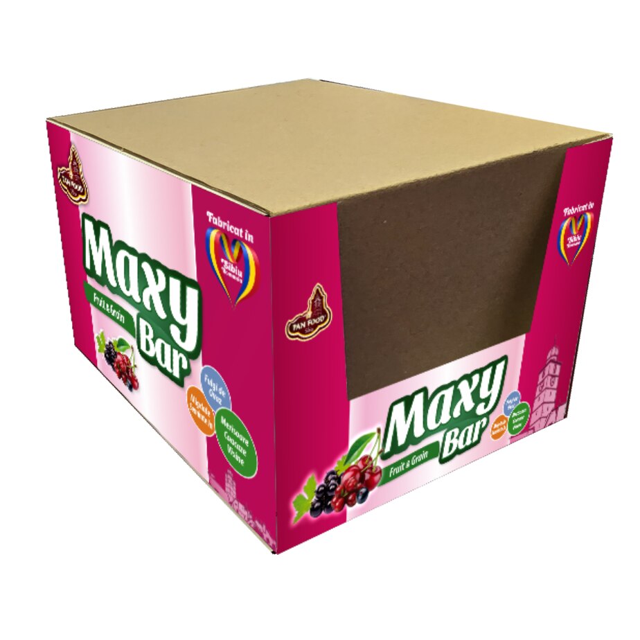 Cutie Maxy Bar - Baton cu fulgi de ovaz, migdale si fructe (merisoare ...