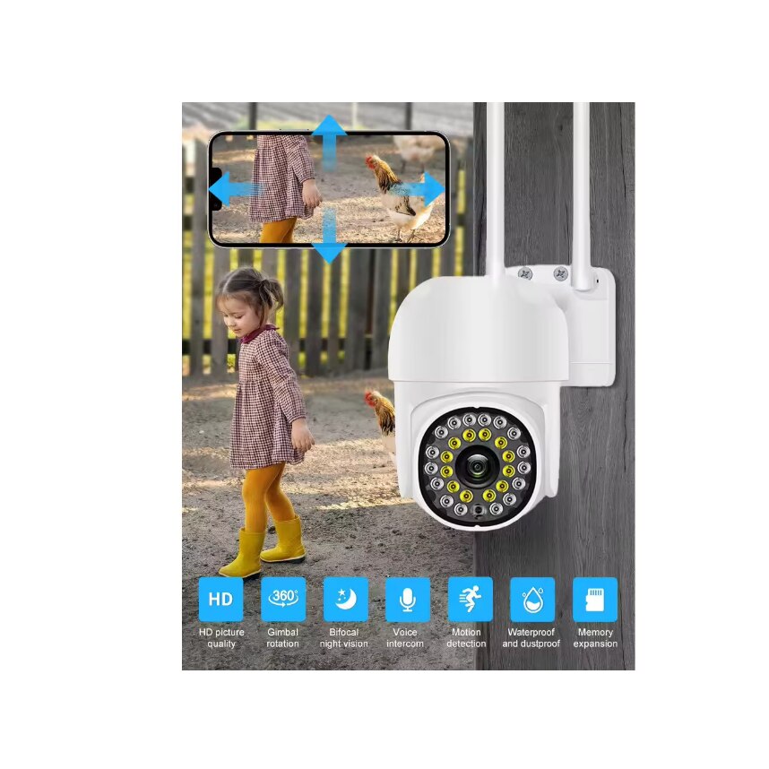 Camera supraveghere pentru exterior, cu microfon incorporat, audio ...