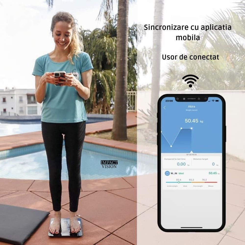 Cantar electronic inteligent, Aplicatie smart, Corporal, Ecran digital ...