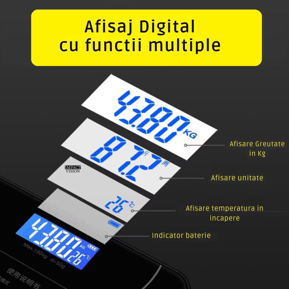 Cantar electronic inteligent, Aplicatie smart, Corporal, Ecran digital ...