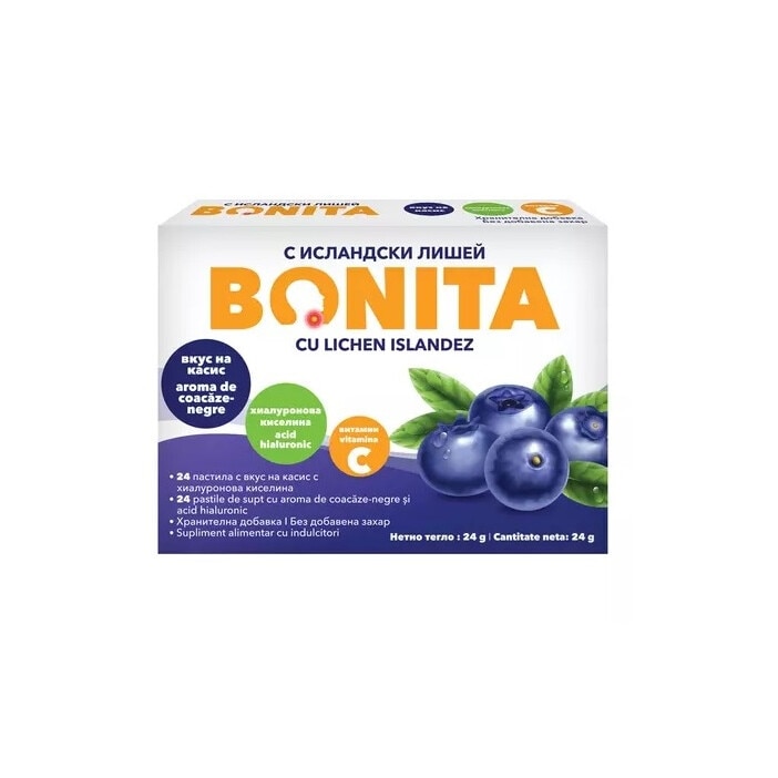 Supliment alimentar Bonita cu lichen islandez, 24 pastile de supt ...