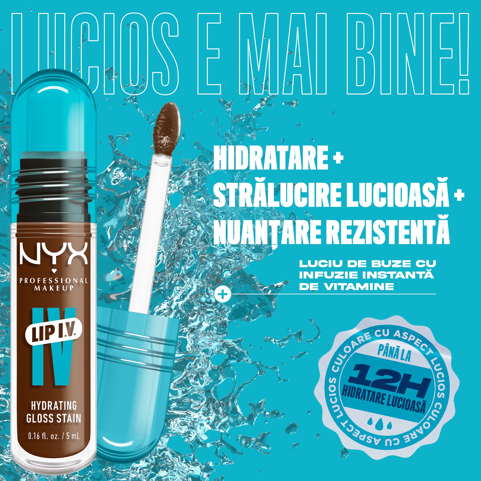 Luciu de buze hidratant cu efect de tint NYX PM Lip I.V. 04 Cocoa ...