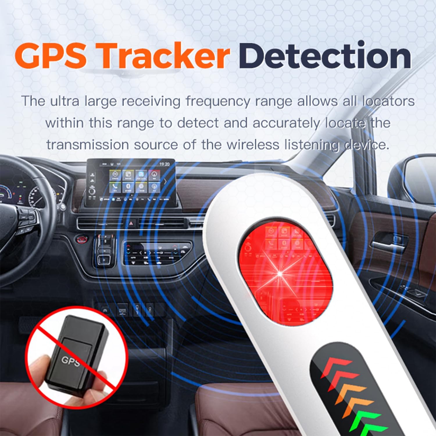 Detector spionaj, camere ascunse, microfoane, localizatoare GPS, 5cm ...