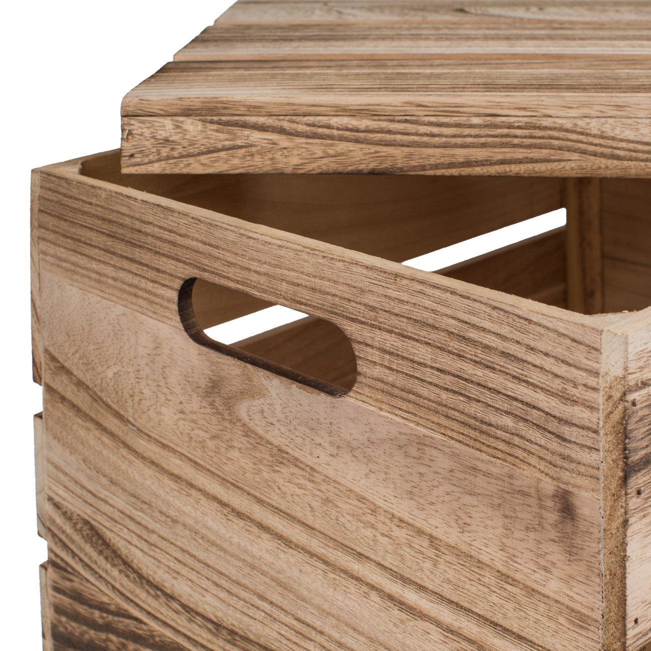 Lada Decorativa din Lemn de Culoare Naturala cu Capac 42x31x24cm - eMAG.ro