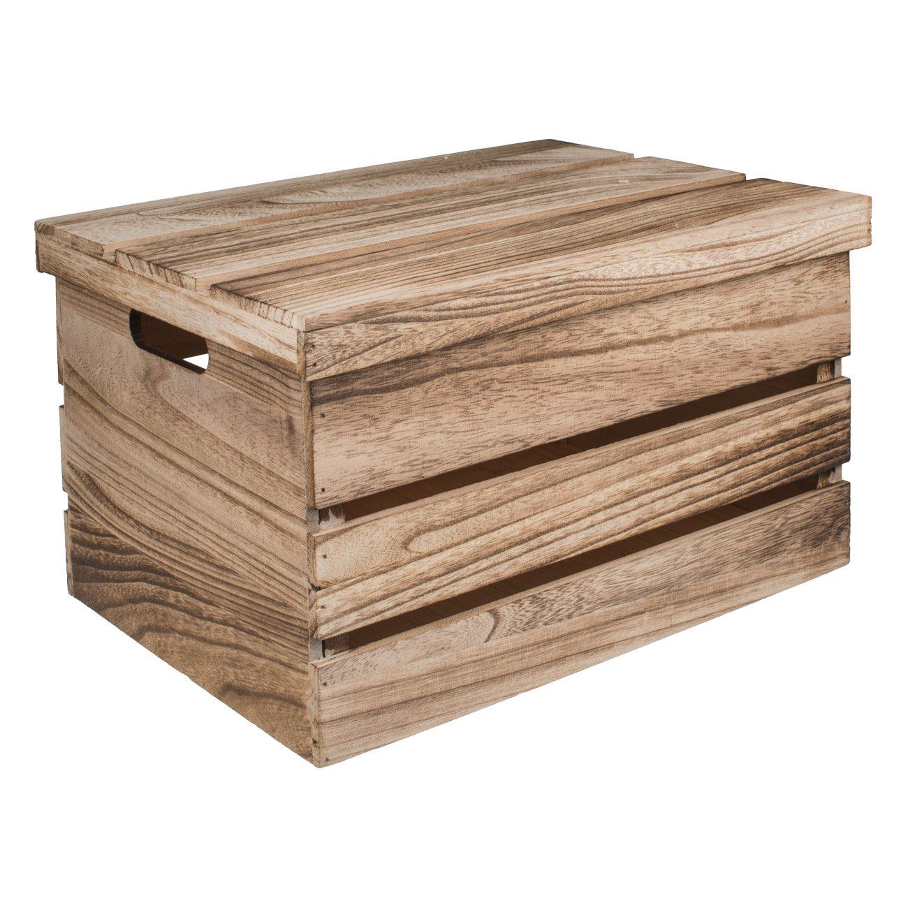 Lada Decorativa din Lemn de Culoare Naturala cu Capac 42x31x24cm - eMAG.ro