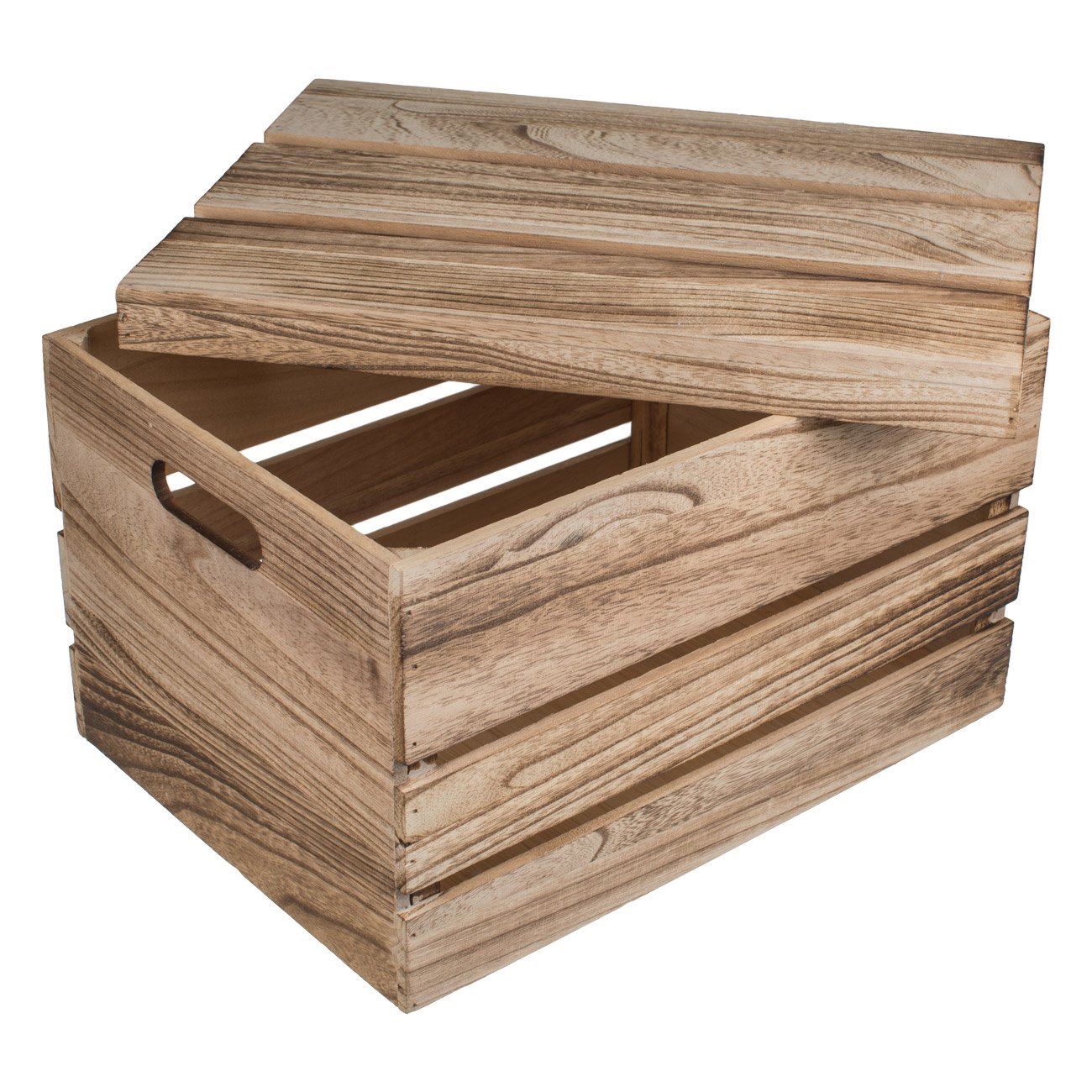 Lada Decorativa din Lemn de Culoare Naturala cu Capac 42x31x24cm - eMAG.ro