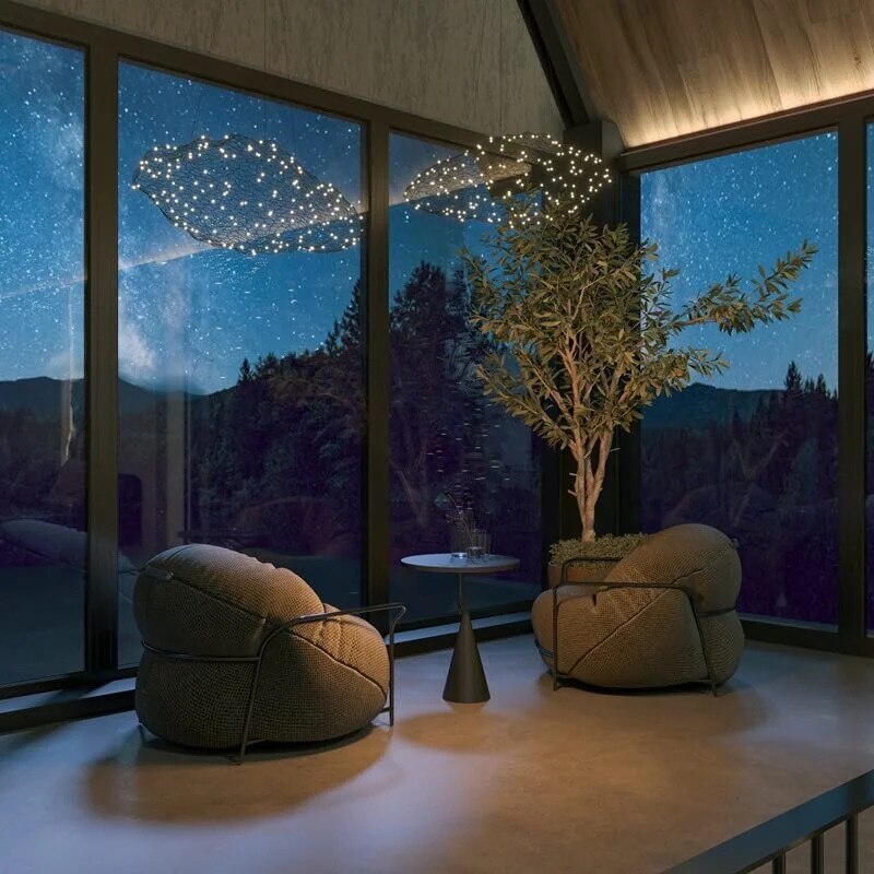 Lustra STARDUST LED 14W, neagra, design modern - eMAG.ro