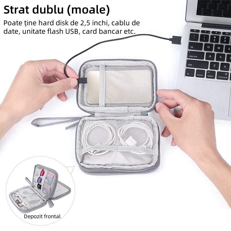 Калъф за съхранение на външен твърд диск, 2,5", UYD двуслоен дизайн ...
