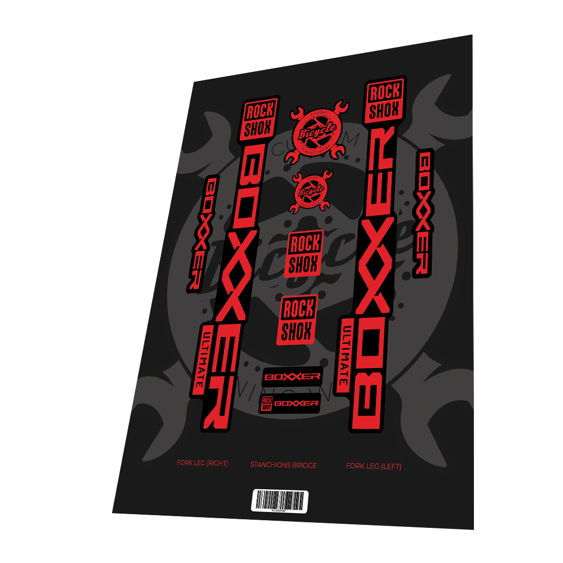 Stickere personalizate pentru Rockshox Boxxer Ultimate Blood Red 2025 ...