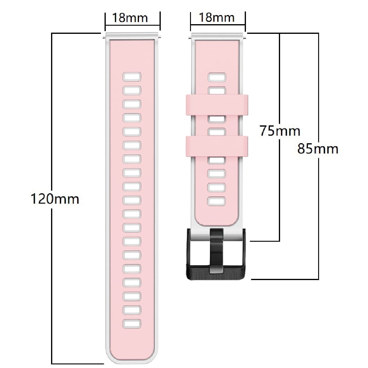 Curea silicon Müller® Premium, doua culori, compatibila cu Huawei Watch ...