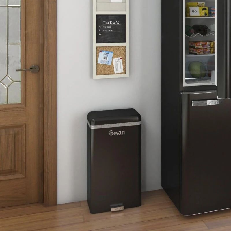 Cos de gunoi cu senzor Swan, Retro, capacitate 45 litri, deschidere ...