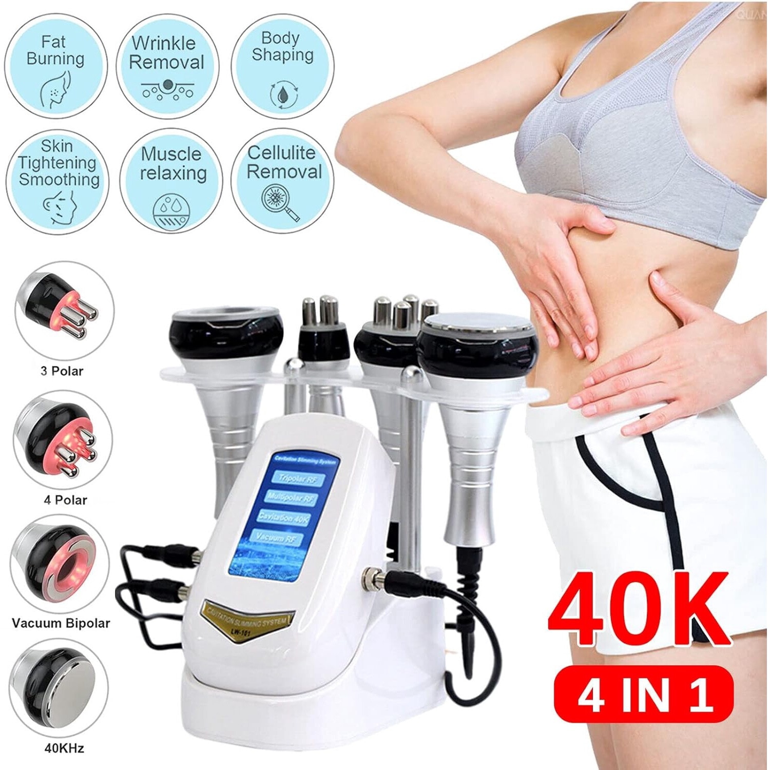 Aparat cosmetic de slabire profesional 4 in 1, cavitatie 40KHz, masaj ...