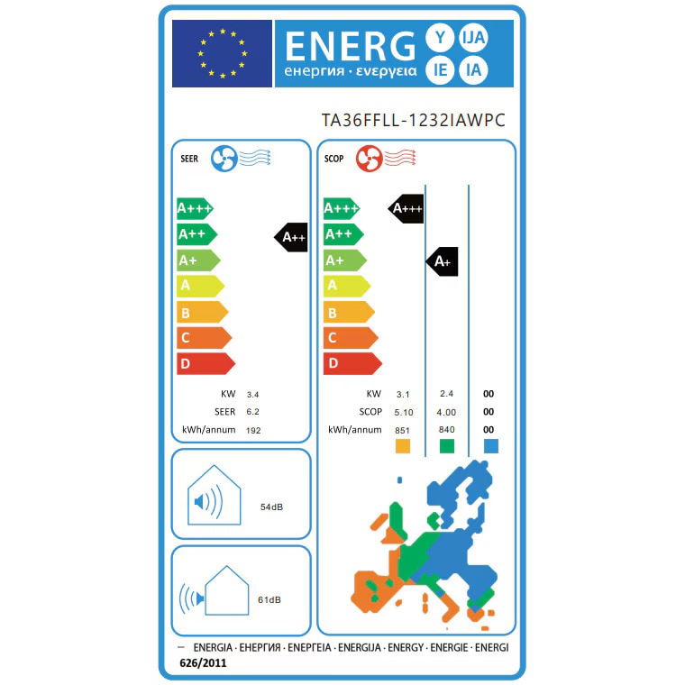 Aparat de aer conditionat Tesla Select TA36FFLL, 12000 BTU, A++ / A+ ...