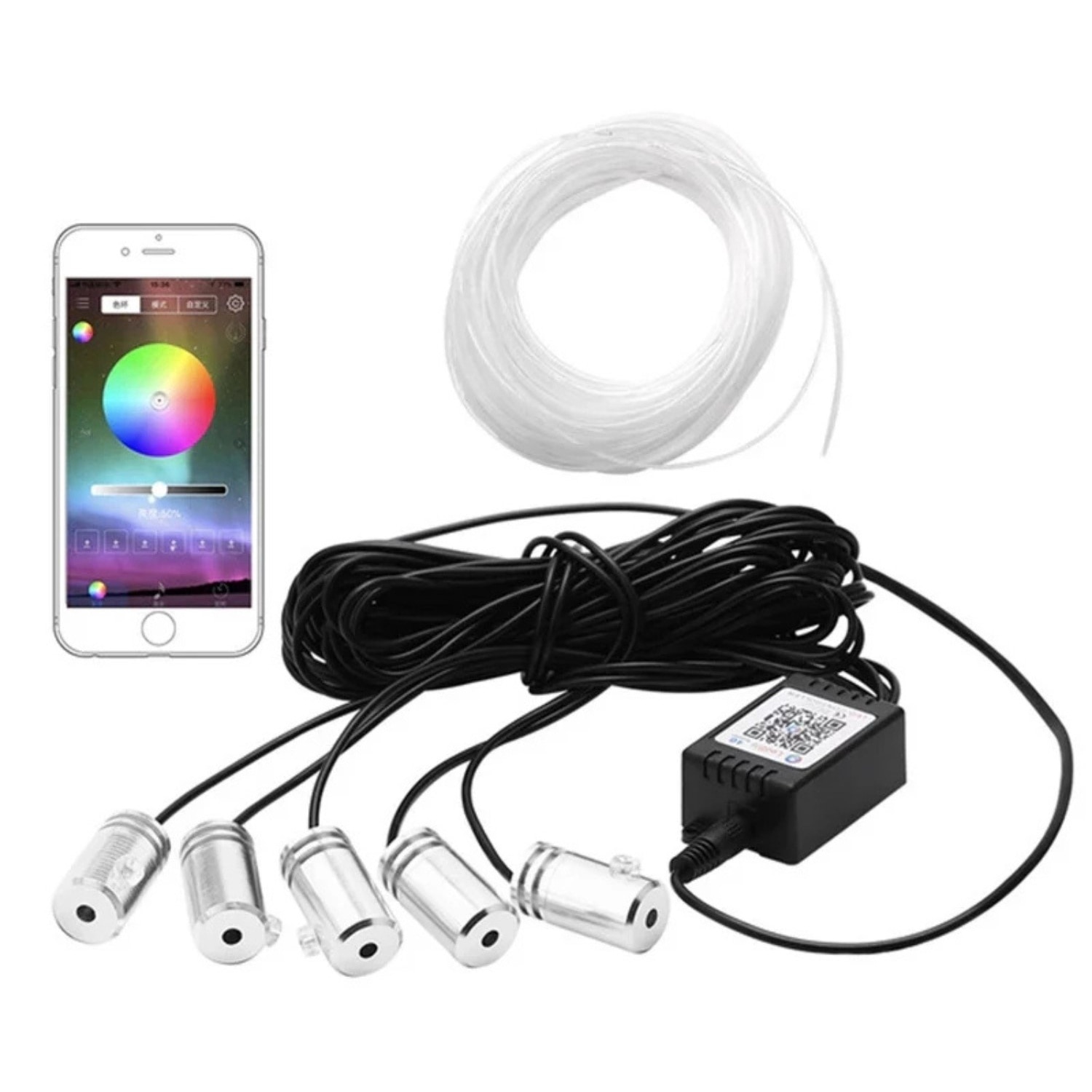 Banda LED auto RGB, 6 metri, impermeabila, 12V, 5W, control inteligent ...