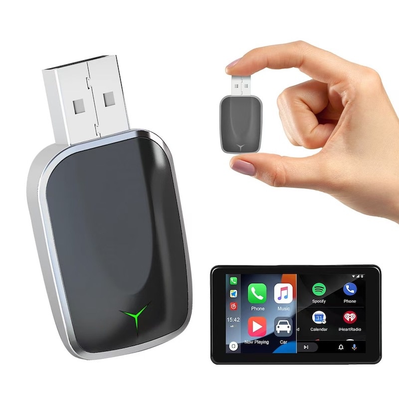 Adaptor Wireless 2 in 1 Carplay si Android Auto slim, Smart USB car ...