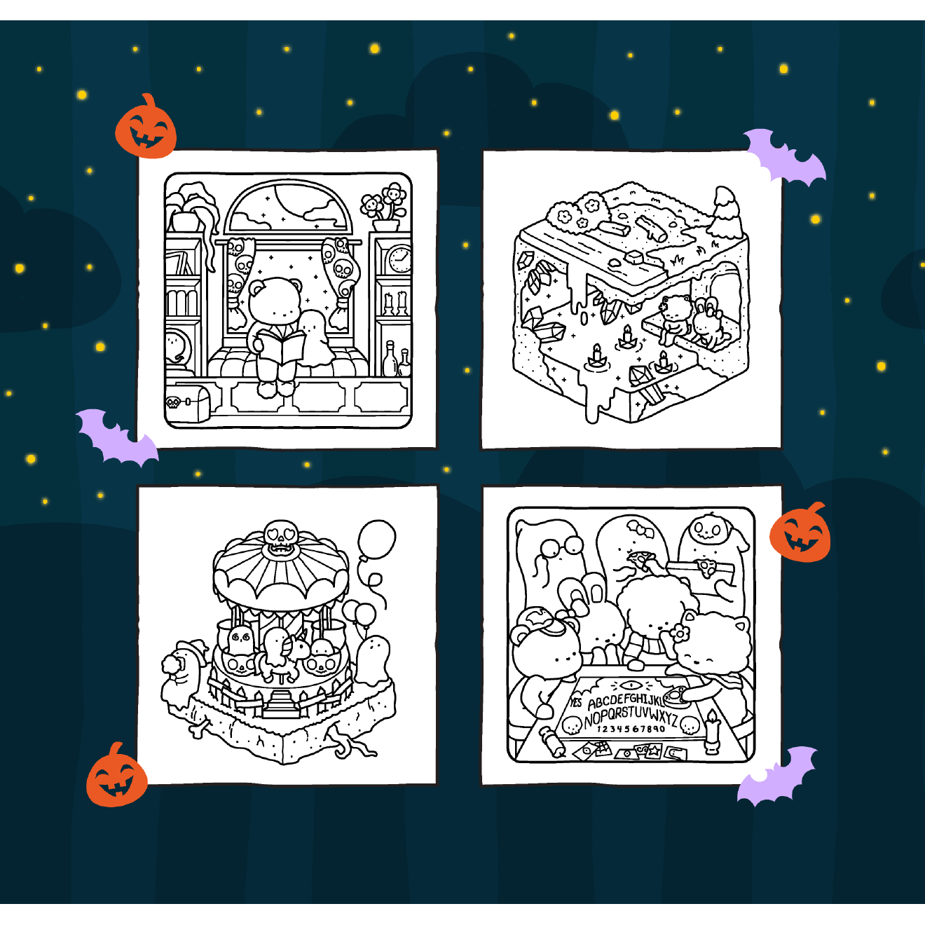 Carte de Colorat, Spooky Corner, Coperta Cartonata, Desene amuzante si ...