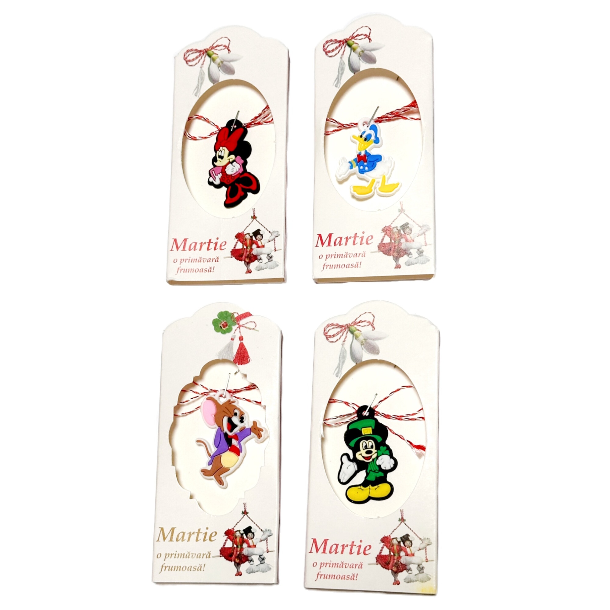 Martisor copii, personaj din desene, Set 4 buc.: Donald Duck, Mickey ...