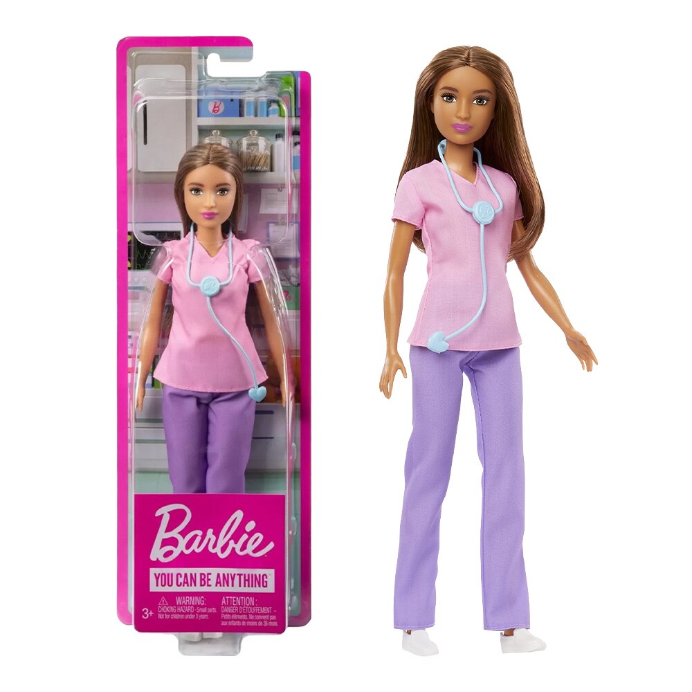 Barbie baba játék, orvos, orvosi egyenruhába öltözve, 32 cm, többszínű ...