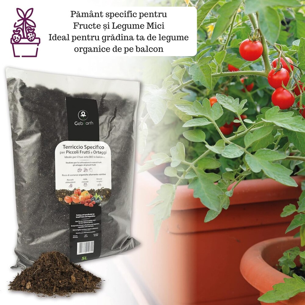 Pamant Legume si Fructe Mici - 5L - GebEarth - eMAG.ro