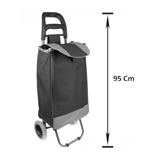 Carucior pentru cumparaturi cu roti - gri inchis - eMAG.ro