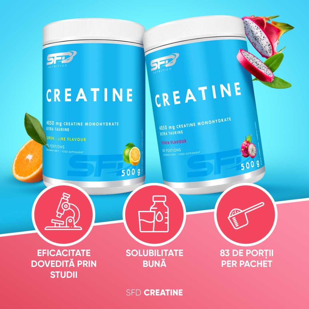Creatina Monohidrata, SFD Creatine, 500g, Capsuni Zmeura, Creatina ...