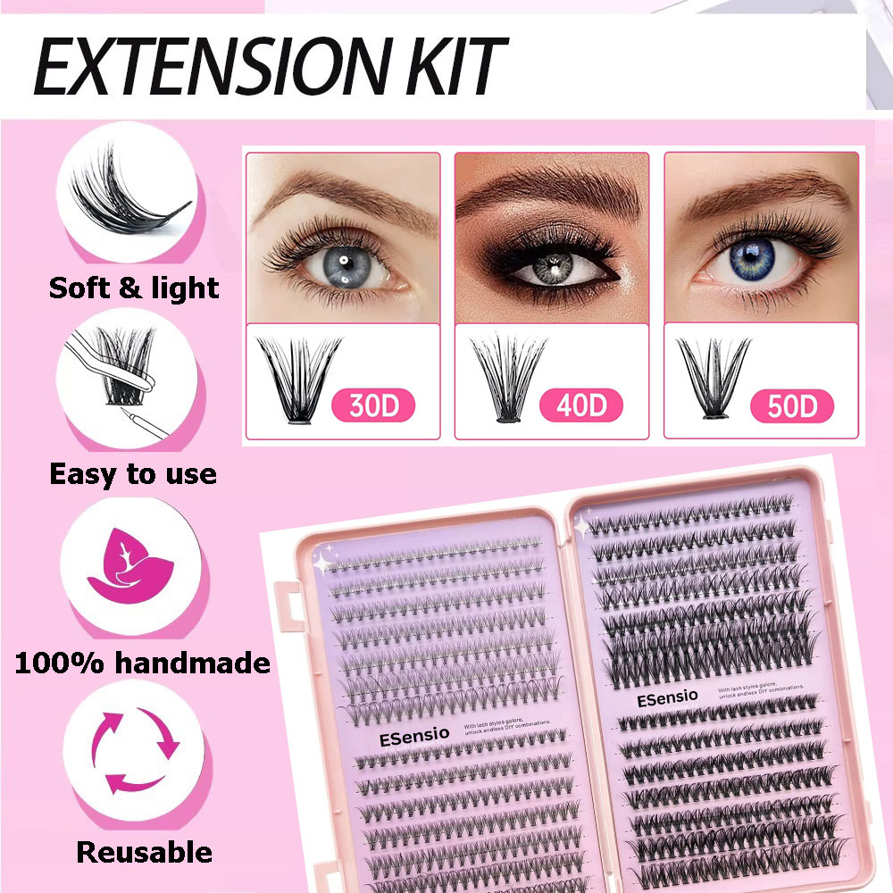 Set gene false individuale tip smoc ESensio 560F, 560 lashes, 30D, 40D ...