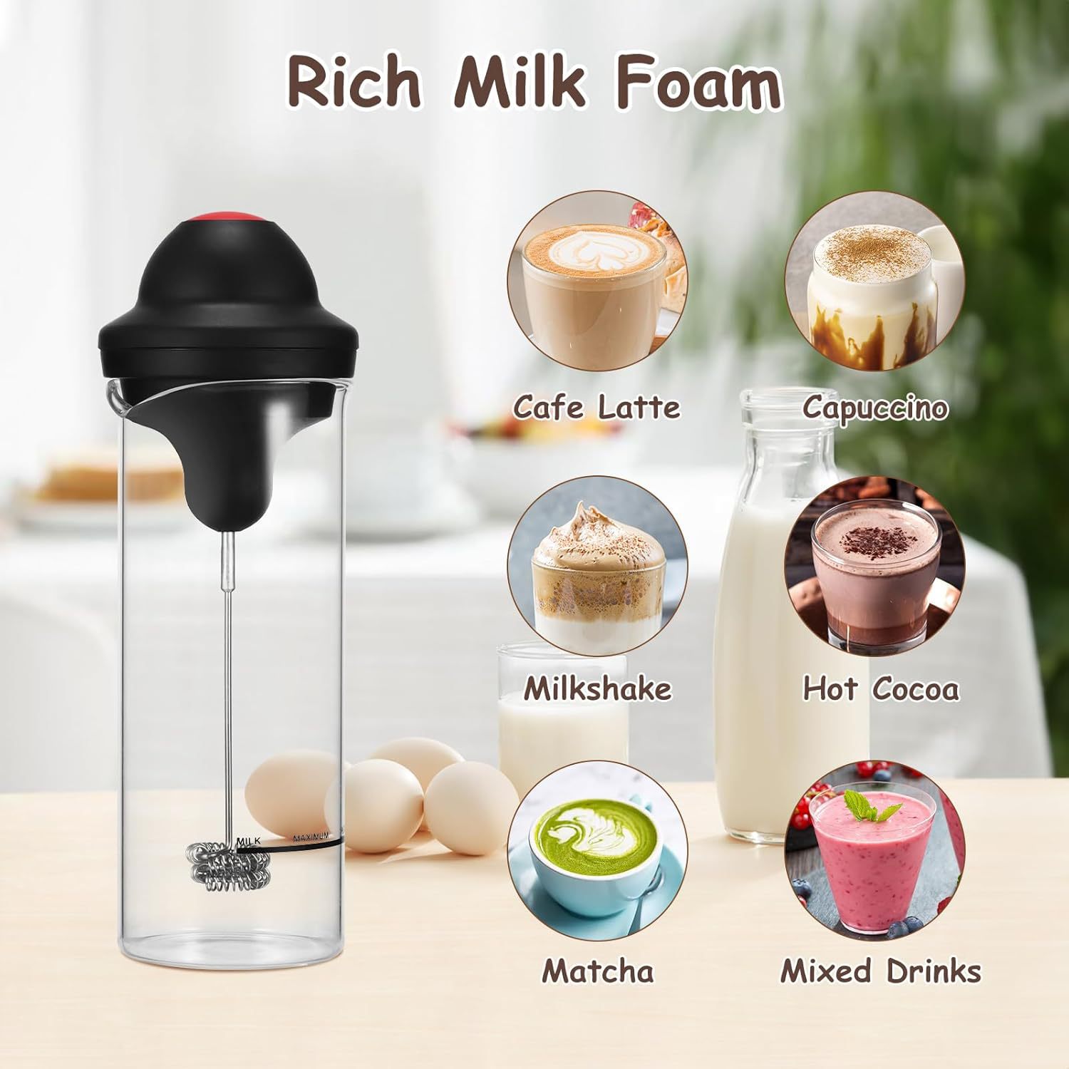 Spumator de lapte electric de ultima generatie, mixer cu cap dublu ...