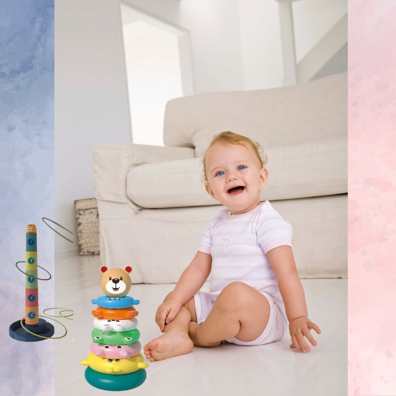 Set 2 Jucarii Interactive si Educative de Stivuire Turn Multicolor si ...