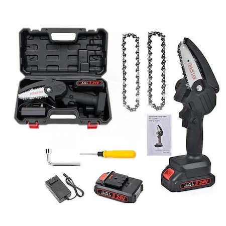 Mini drujba 4", cu 2 acumulatori reincarcabili 24V, portabila, taiere ...