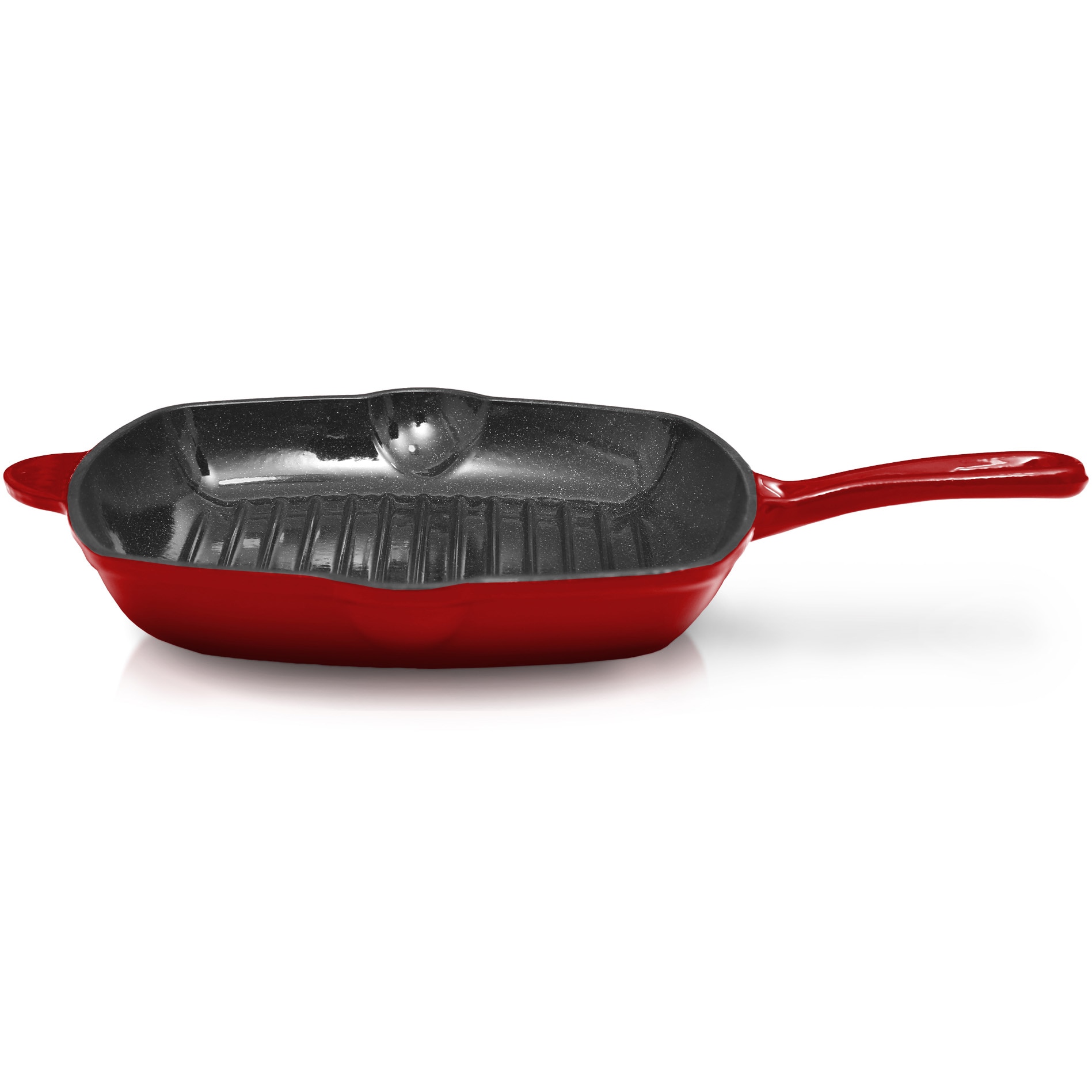 Tigaie grill Cooking by Heinner Red Line, fonta emailata, 26.5 x 4.5 cm ...
