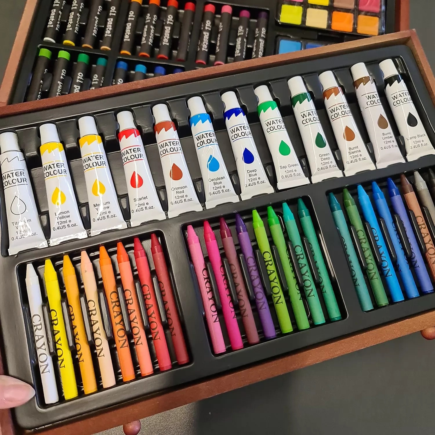 Set pentru pictura si desen din lemn "Likesmart Painting Suitcase", 129 ...