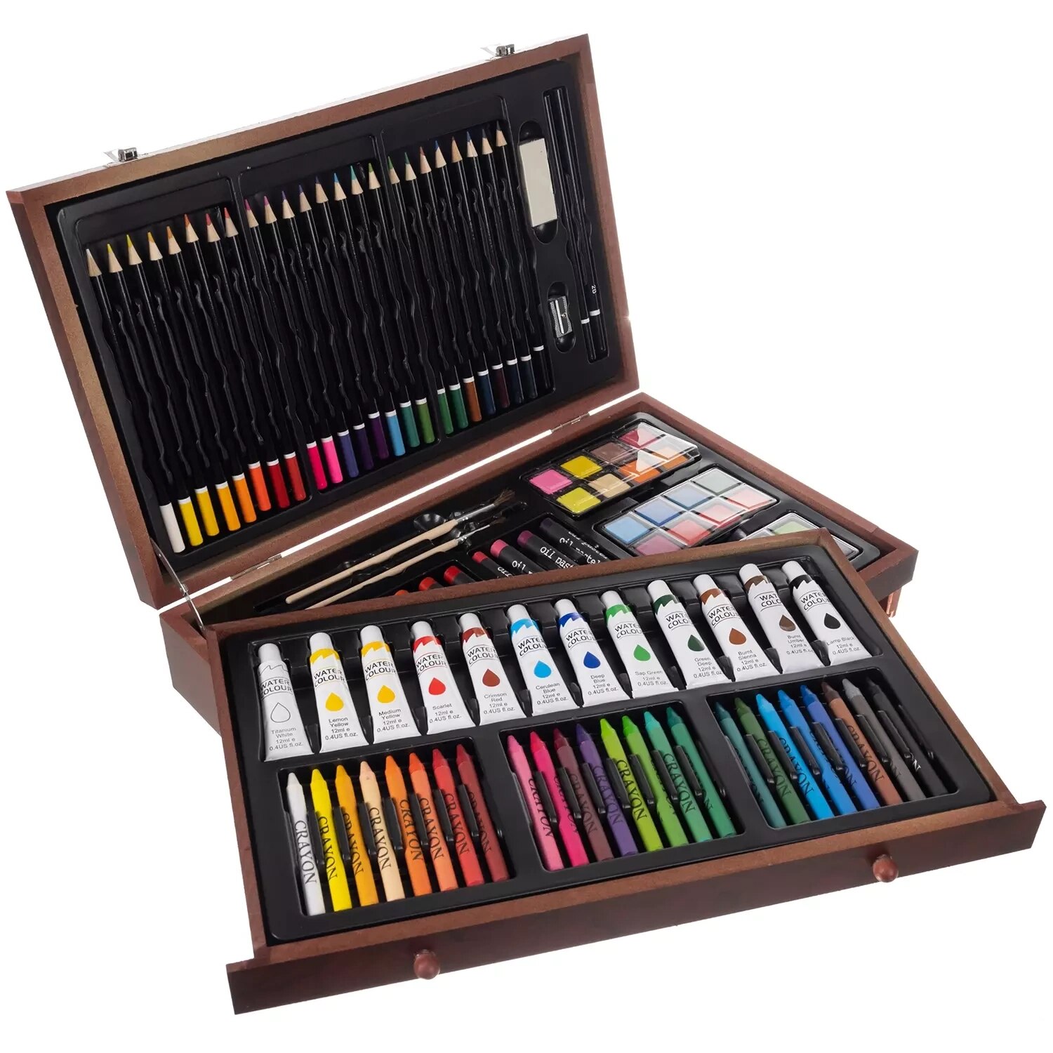 Set pentru pictura si desen din lemn "Likesmart Painting Suitcase", 129 ...