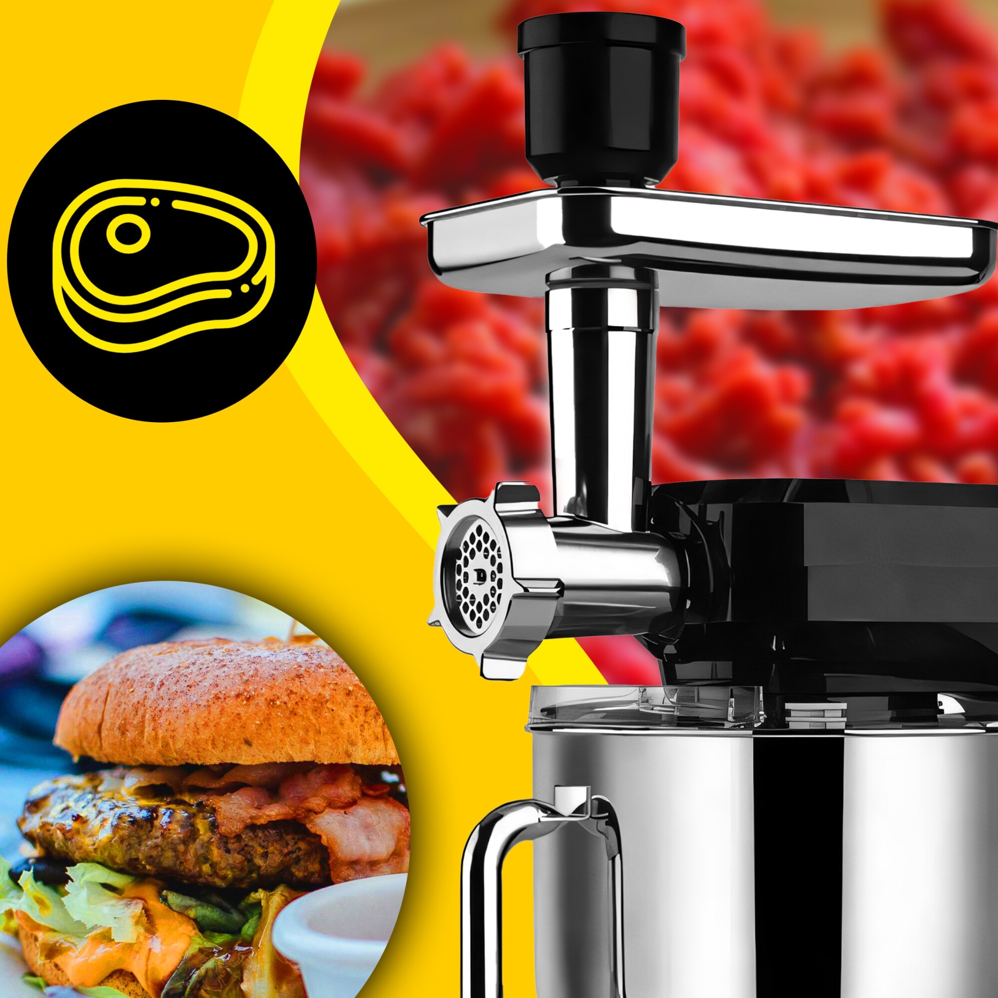 Robot de Bucatarie 5in1 RETOO CookMaster cu Tocator de Carne si Blender ...