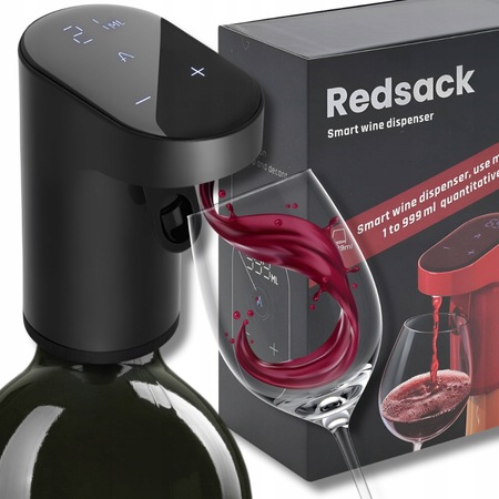 Decantor Vin Electric RedSack Negru, Dozator Vin Inteligent cu dozare ...