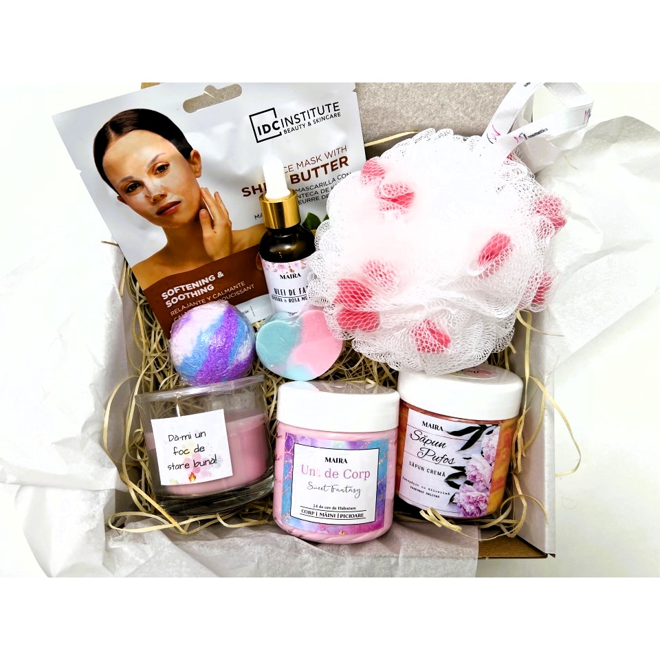 Set Cadou Spa Ingrijire Completa Corp, Produse Naturale, Sapun Pufos ...